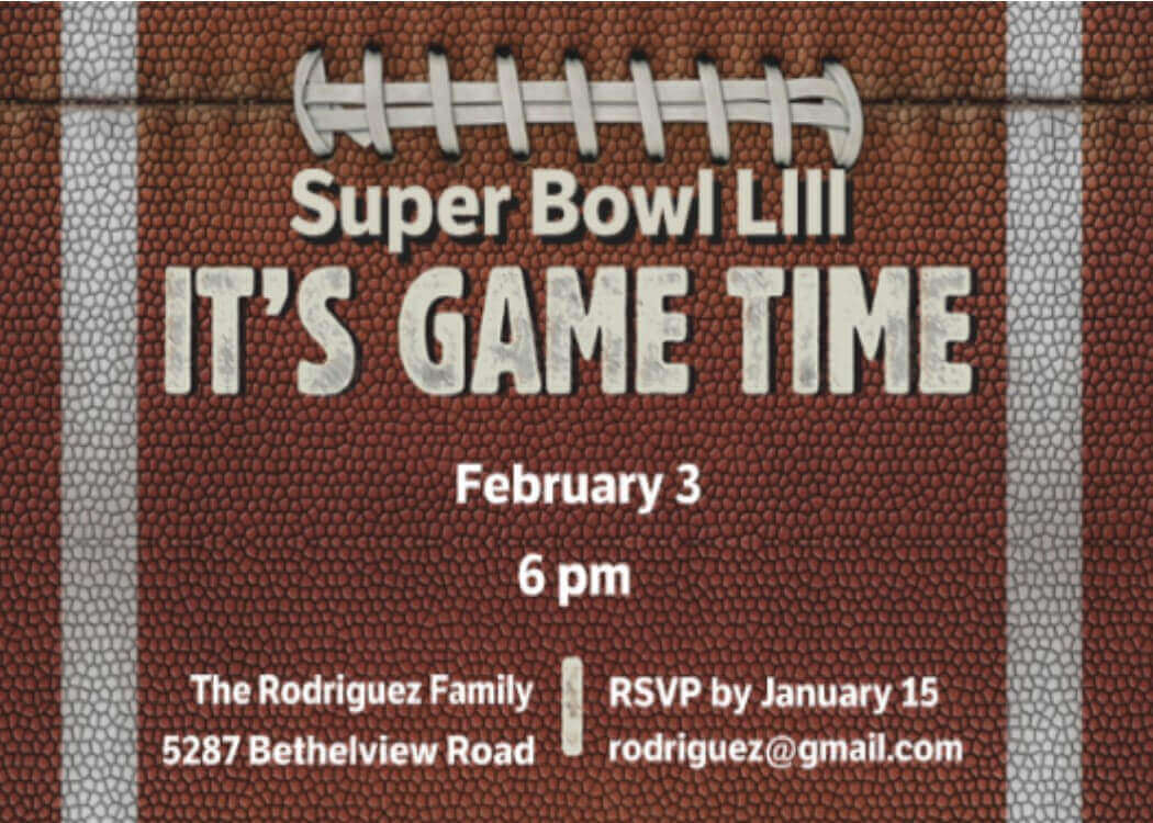 Super Bowl Office Party Invitation